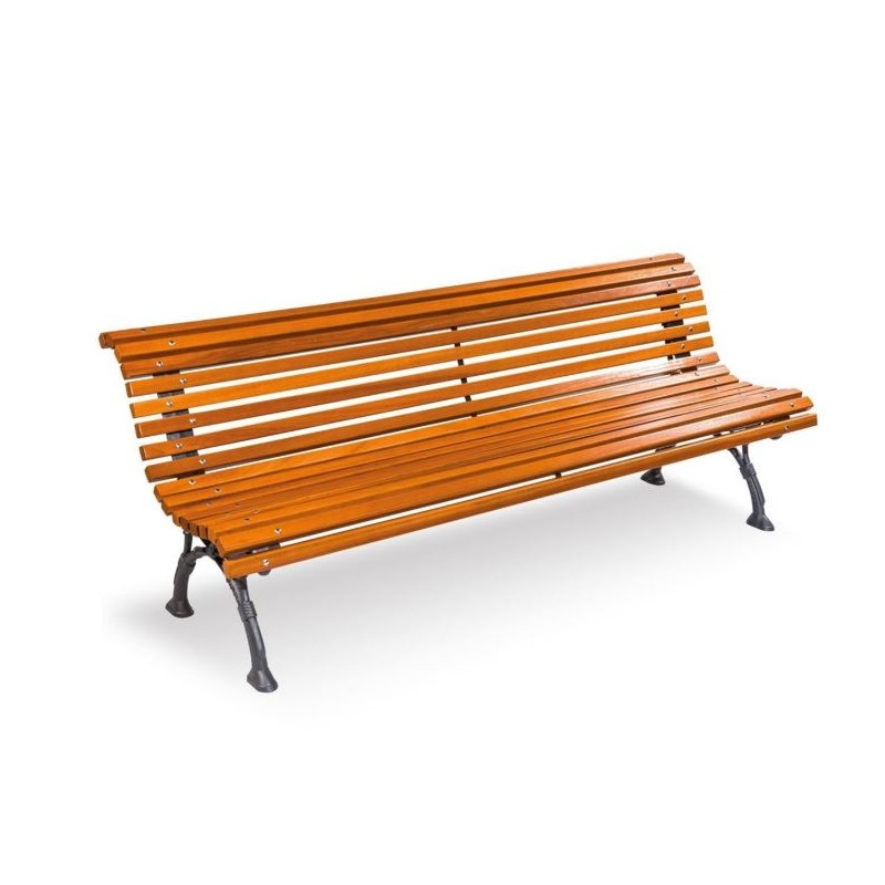 Banc de ville en bois et fonte, banc romantique pour collectivités