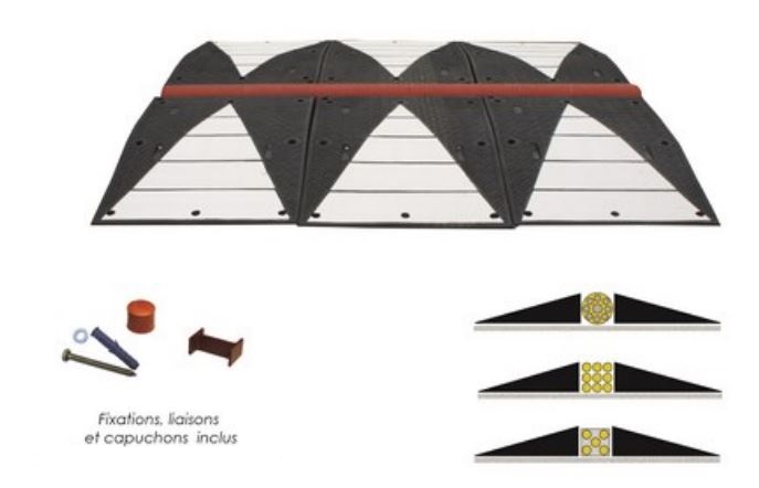Passage Câble Ralentisseur Caoutchouc Plateau Modulaire Passe Câble Routier